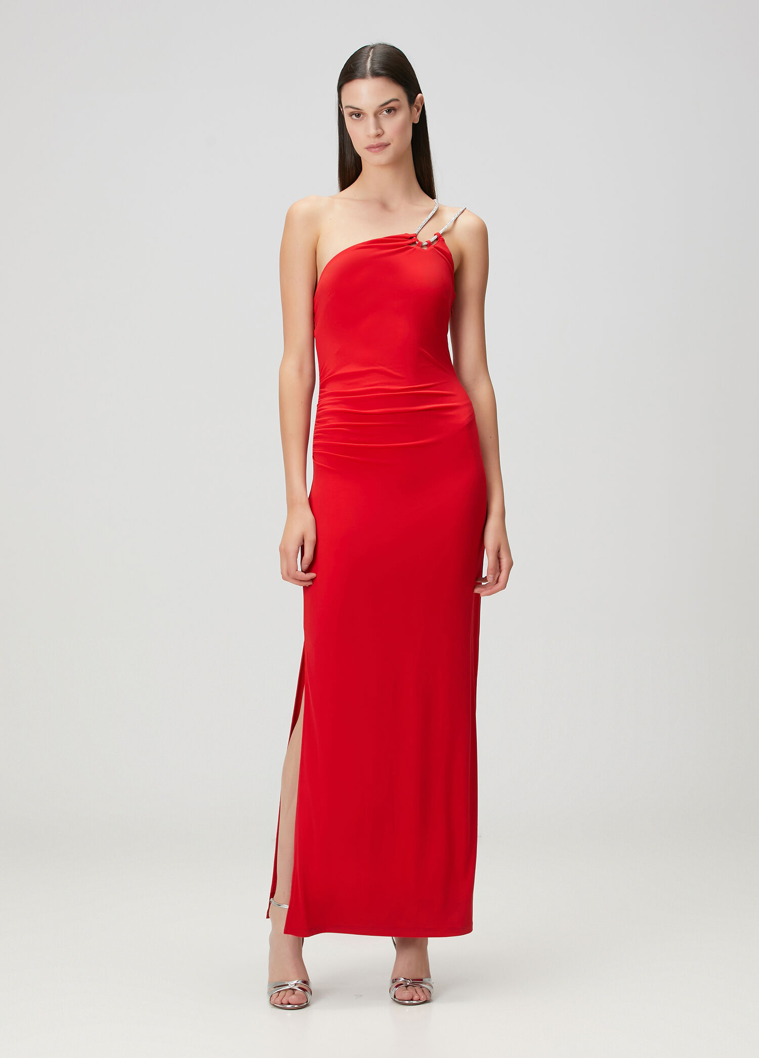 Herve Leger - Genevieve Red Maxi Evening Dress