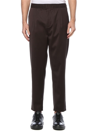 Theory Erkek Kahverengi Beli Lastikli Yün Pantolon L EU