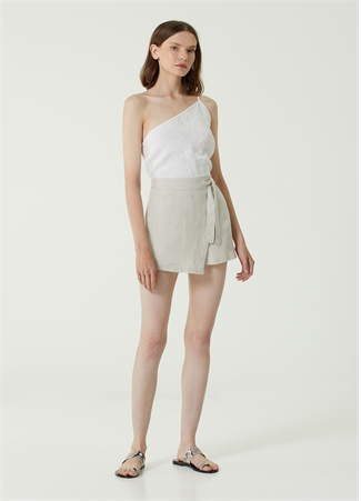 Dor Raw Luxury Kadın Farewell to Coimbra Bej Keten Şort Etek S EU