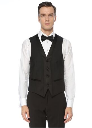 Palzileri Lab Erkek Siyah Yün Yelek 48 IT