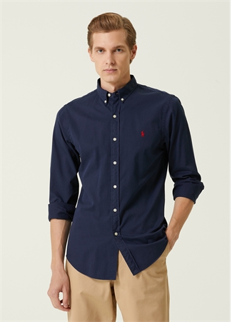 Polo Ralph Lauren Erkek Slim Fit Lacivert Düğmeli Yaka Gömlek XS EU Polo Ralph Lauren Erkek Slim Fit Lacivert Düğmeli Yaka Gömlek XS EU