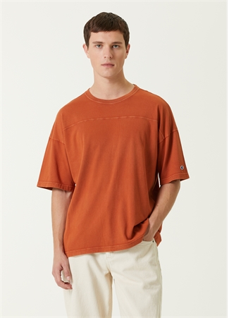 Champion Erkek Kiremit Logolu T-shirt Kırmızı S EU