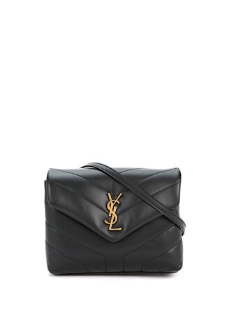 Kadın Loulou Siyah Kapitoneli Deri Omuz Çantası EU