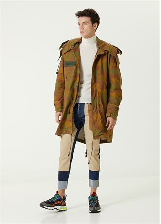 Dsquared2 Erkek Haki Kapüşonlu Kamuflaj Desenli Parka 50 IT Dsquared2 Erkek Haki Kapüşonlu Kamuflaj Desenli Parka 50 IT
