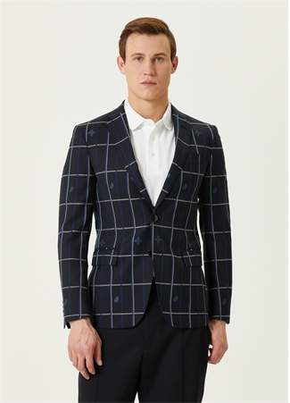 Etro Erkek Lacivert Ekoseli Etnik Desenli Ceket 48 It Etro Erkek Lacivert Ekoseli Etnik Desenli Ceket 48 It