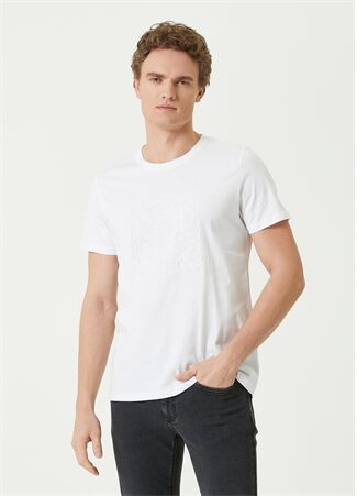 Beymen Club Erkek Beyaz Kabartmalı Monogram Logo Desenli T-shirt XS Beymen Club Erkek Beyaz Kabartmalı Monogram Logo Desenli T-shirt XS