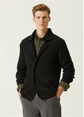 Beymen Collection Erkek Siyah Örgü Dokulu Triko Hırka L EU Beymen Collection Erkek Siyah Örgü Dokulu Triko Hırka L EU