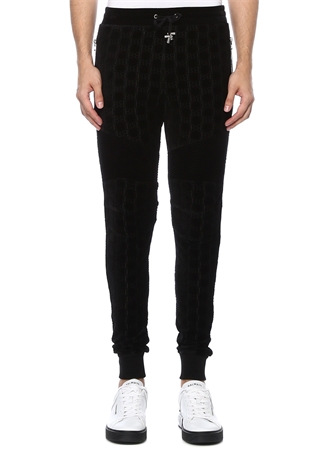 Balmain Erkek Siyah Beli Kordonlu Logolu Jogger Eşofman Altı M EU