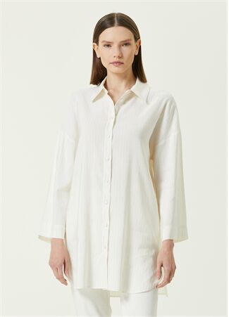 Beymen Club Kadın Kırık Beyaz Çizgili Gömlek S EU