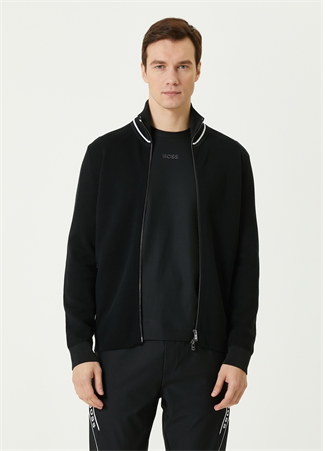 Boss Erkek Regular Fit Siyah Yakası Logo Jakarlı Triko Hırka S EU Boss Erkek Regular Fit Siyah Yakası Logo Jakarlı Triko Hırka S EU