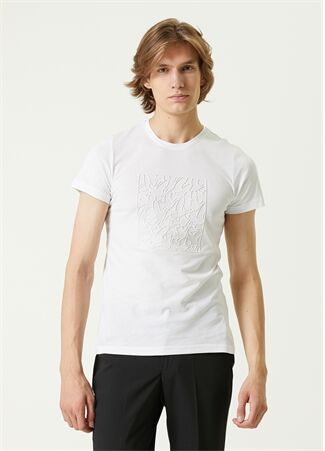 Beymen Club Erkek Beyaz Kabartmalı Logo Baskılı T-shirt S