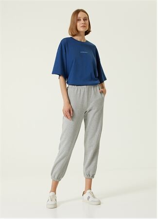 Les Benjamins Kadın Gri Paçası Lastikli Eşofman Altı L EU