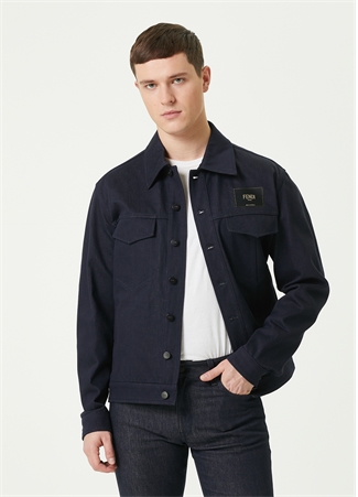 Fendi Erkek Lacivert Denim Ceket 48 IT Fendi Erkek Lacivert Denim Ceket 48 IT
