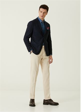 Boglioli Erkek Bej Pilili Pantolon 54 IT