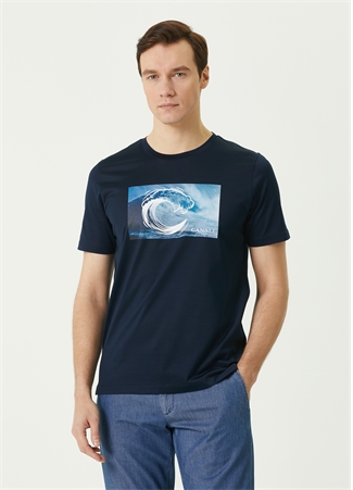Canali Erkek Lacivert Fotoğraf Baskılı Logolu T-shirt 50 IT Canali Erkek Lacivert Fotoğraf Baskılı Logolu T-shirt 50 IT