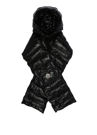 Moncler Kadın Siyah Kapüşon Detaylı Puff Atkı EU