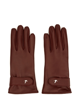 Beymen Club Kadın Bordo Logo Detaylı Deri Eldiven Eu Beymen Club Kadın Bordo Logo Detaylı Deri Eldiven Eu