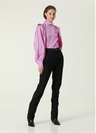 Isabel Marant Kadın Lirokayo Straight Fit Siyah Jean Pantolon 38 FR