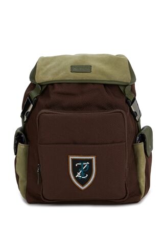 Pal Zileri Erkek Kahverengi Logolu Sırt Çantası EU