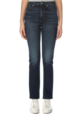 Rag&Bone Kadın Yüksek Bel Boru Paça Jean Pantolon Lacivert 23 US