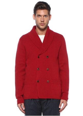 Lardini Erkek Kırmızı Şal Yaka Hırka 50 IT