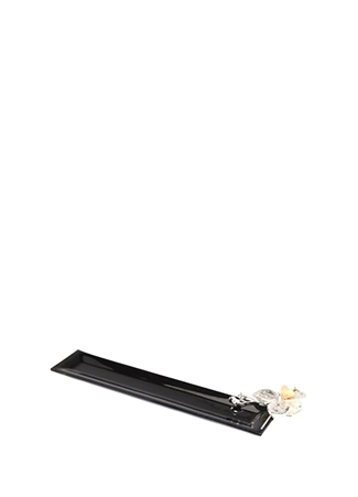 Accract Orkide Figürlü Füzyon Dekoratif Tabak Siyah Accract Orkide Figürlü Füzyon Dekoratif Tabak Siyah