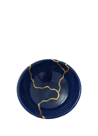 Maya Handcrafts Kintsugi Large Lacivert Çini Kase Mavi Maya Handcrafts Kintsugi Large Lacivert Çini Kase Mavi