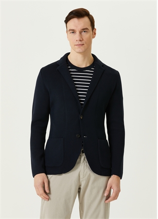 Lardini Erkek Lacivert Triko Ceket S EU