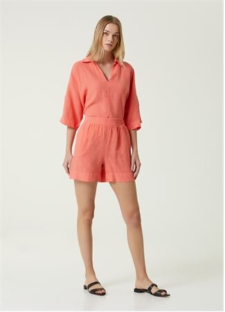 Beymen Collection Kadın Pembe Keten Şort 42