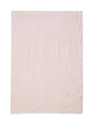 Salvatore Ferragamo Kadın Bej Logo Desenli İpek Şal EU