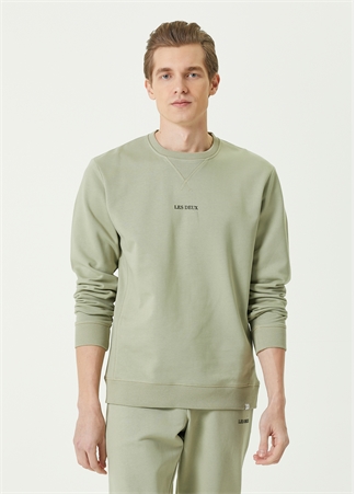 Les Deux Erkek Yeşil Logolu Sweatshirt Siyah S EU Les Deux Erkek Yeşil Logolu Sweatshirt Siyah S EU