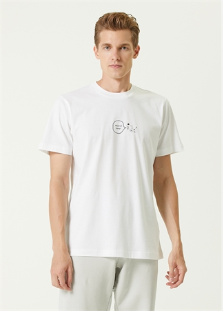 Helmut Lang Erkek Beyaz Kontrast Baskılı T-shirt S EU Helmut Lang Erkek Beyaz Kontrast Baskılı T-shirt S EU