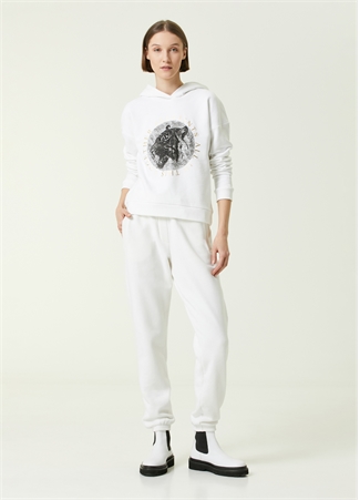 Allsaints Kadın Lila Beyaz Crop Eşofman Altı L EU Allsaints Kadın Lila Beyaz Crop Eşofman Altı L EU