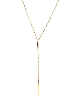 Collection-Alper Tunçoku Kadın Uç Detaylı Altın Rengi Kolye EU