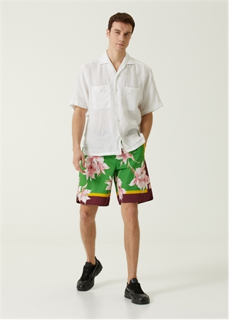 Valentino Erkek Yeşil Çiçek Desenli Bermuda 48 IT