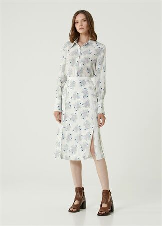 Chloe Kadın Beyaz Çiçekli Midi Etek 36 IT