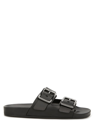 Balenciaga Kadın Siyah Çift Kemerli Deri Terlik 36 EU