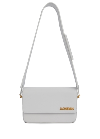 Jacquemus Kadın Beyaz Logolu Deri Omuz Çantası EU