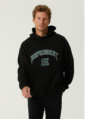 Represent Erkek Siyah Kapüşonlu Logolu Sweatshirt XS EU Represent Erkek Siyah Kapüşonlu Logolu Sweatshirt XS EU