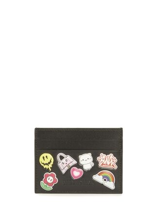 Balenciaga Kadın Siyah Baskılı Deri Kartlık EU