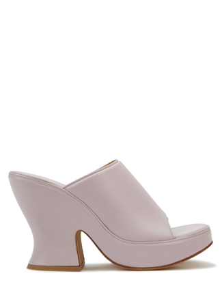 Bottega Veneta Kadın Wedge Lila Deri Terlik Mor 36 EU