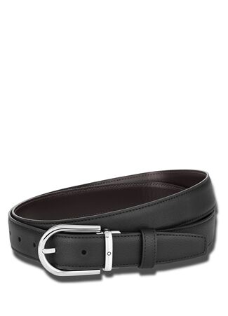 Montblanc Erkek Siyah Deri Kemer EU