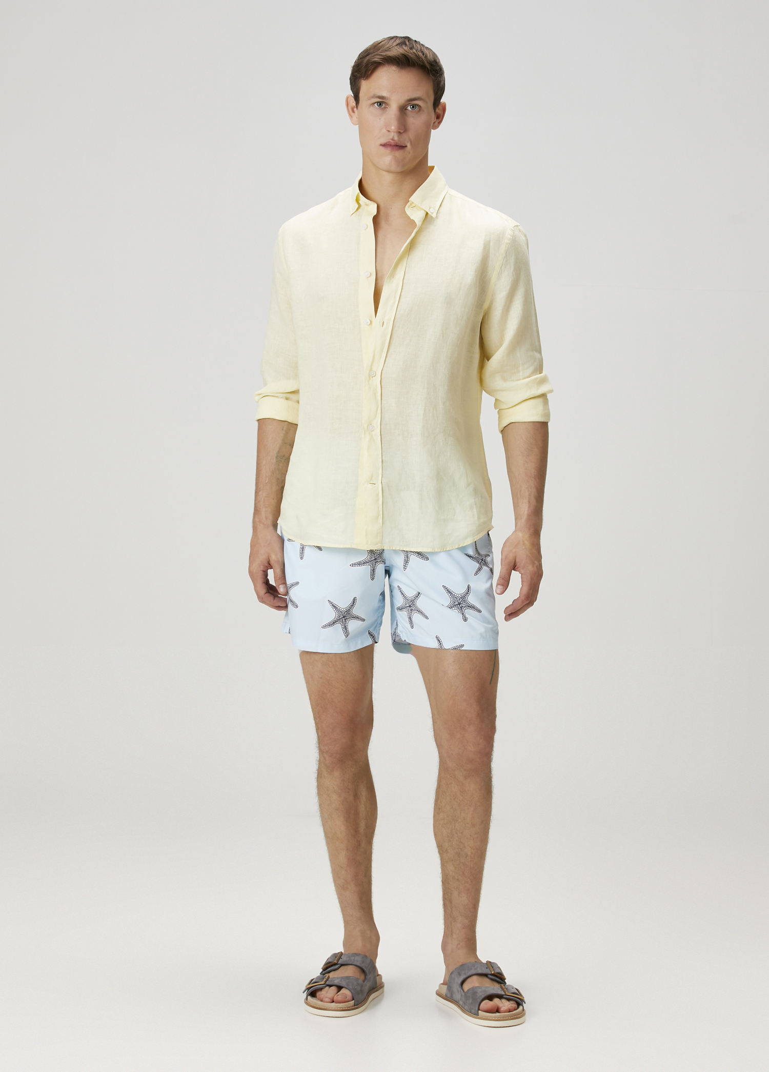 Fiji Açık Mavi Erkek Kai Açık Mavi Desenli Mayo 1718224 | Beymen