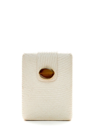 Bago Kadın Nora Akik Taşlı El Yapımı Portföyü Beyaz EU Bago Kadın Nora Akik Taşlı El Yapımı Portföyü Beyaz EU