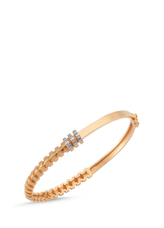 Collection-Selda Jewellery Kadın Pırlantalı Altın Rengi Bileklik EU