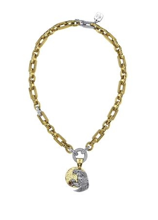 Unique By Av Kadın Madalyon Kartal Bronz Altın Rengi Kaplama Kolye Gri EU