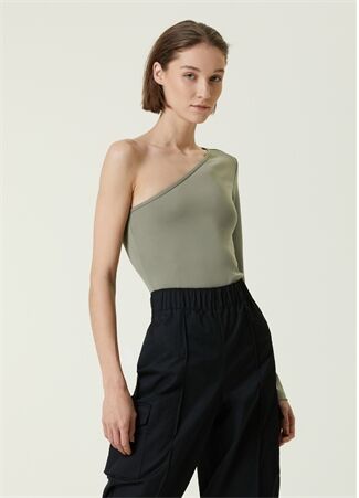 Nike Kadın NSW Yeşil Asimetrik Uzun Kol T-shirt M EU