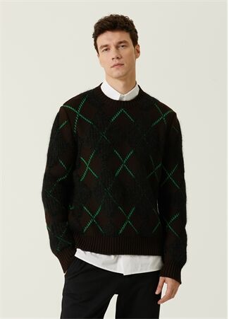 Bottega Veneta Erkek Kahverengi Baklava Jakarlı Yün Triko S EU