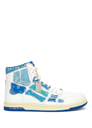 Amiri Erkek Beyaz Mavi Logolu Deri Sneaker 42 EU Amiri Erkek Beyaz Mavi Logolu Deri Sneaker 42 EU