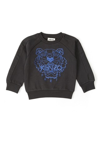 Kenzo Erkek Çocuk Antrasit Kaplan Logolu Sweatshirt Gri 2 Yaş EU